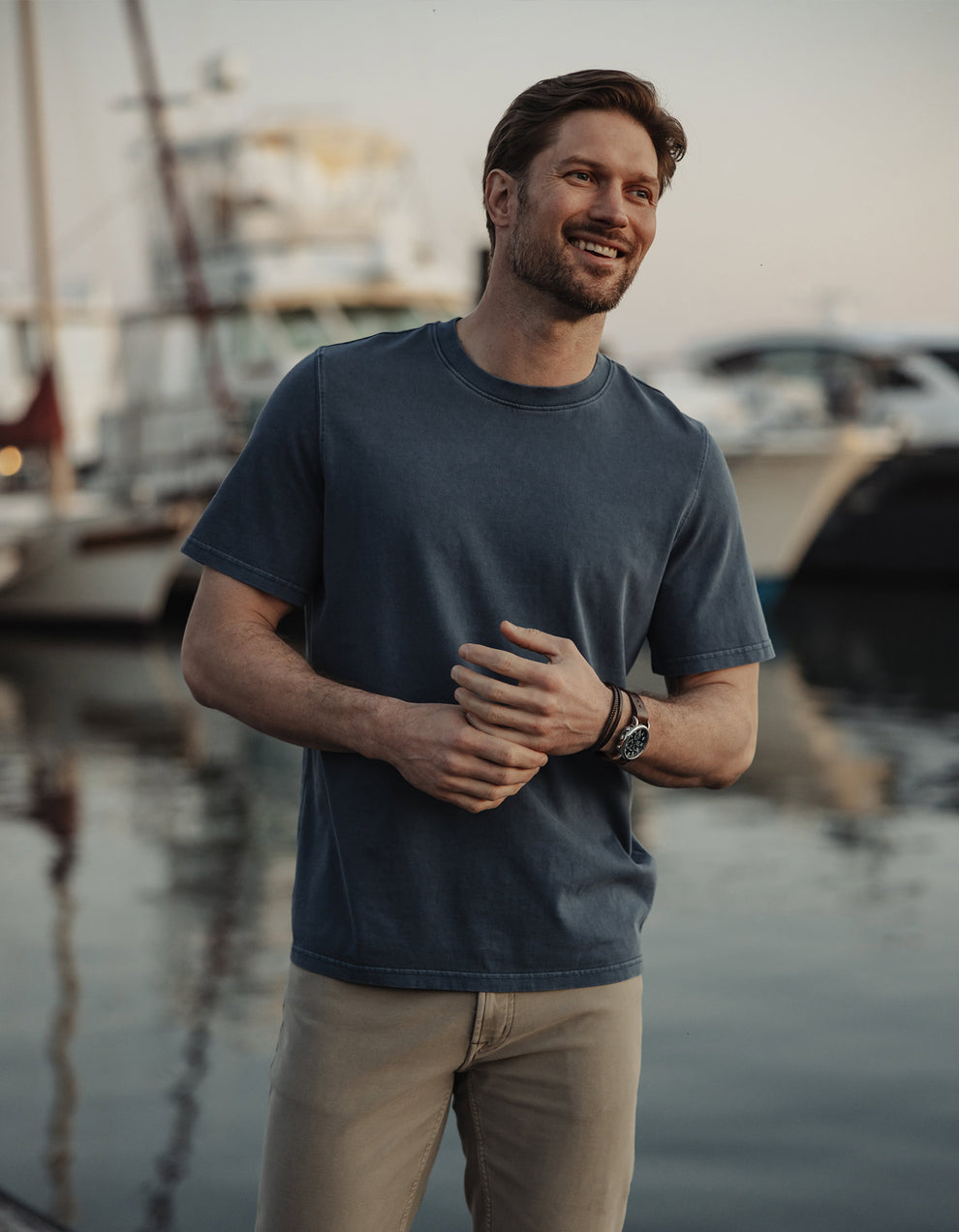 Lennox Jersey Relaxed Tee in Vintage Blue – The Normal Brand