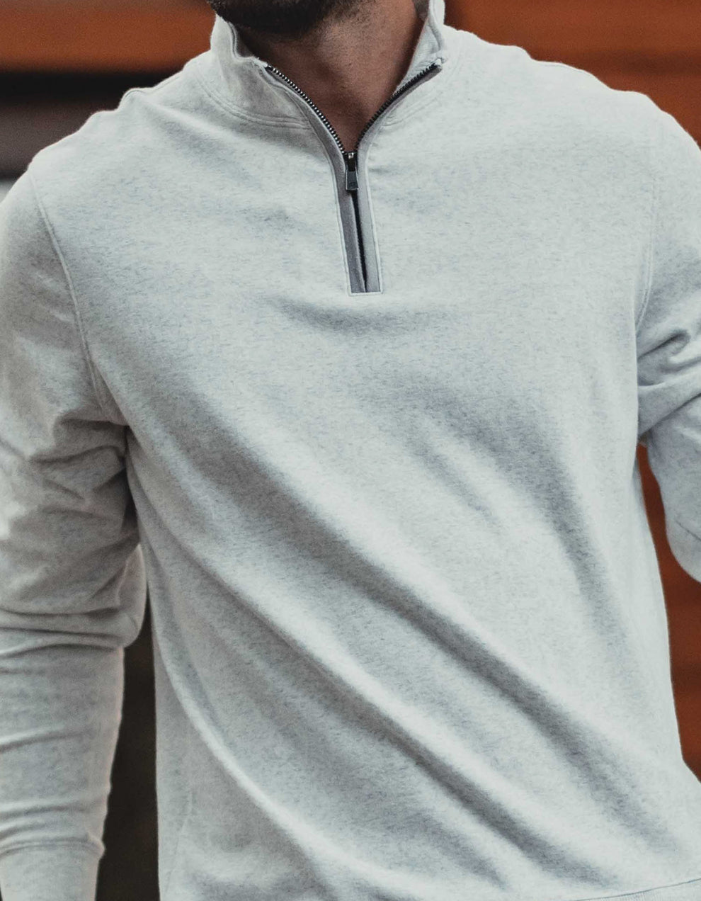 Puremeso Weekend Quarter Zip in Stone – The Normal Brand
