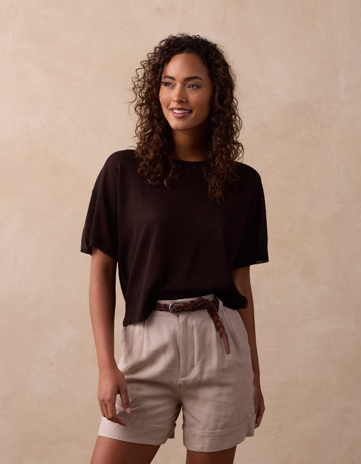 Summer Linen-Blend Tee in Umber – The Normal Brand
