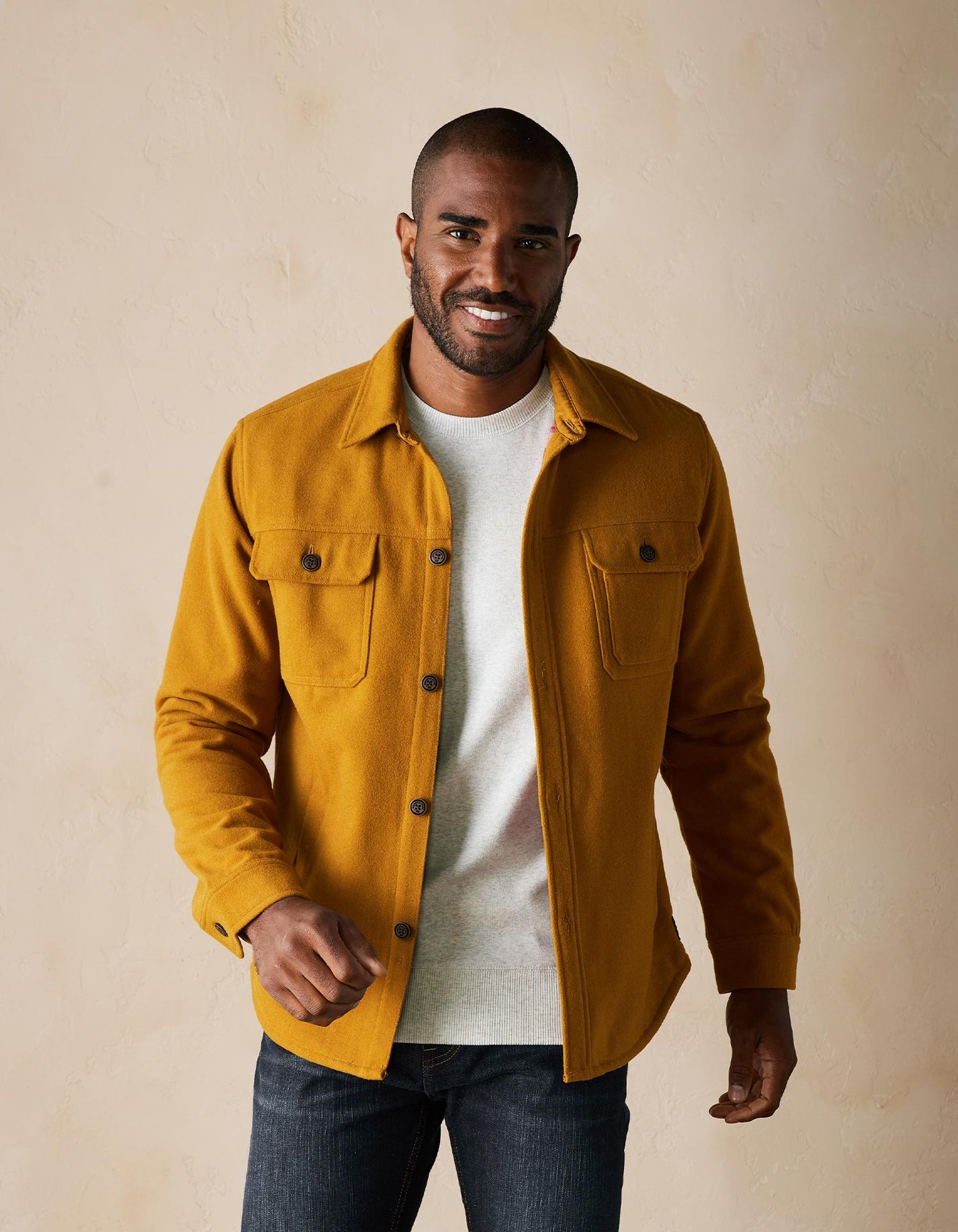 Brightside Flannel Lined Workwear Jacket in Gold – The Normal Brand