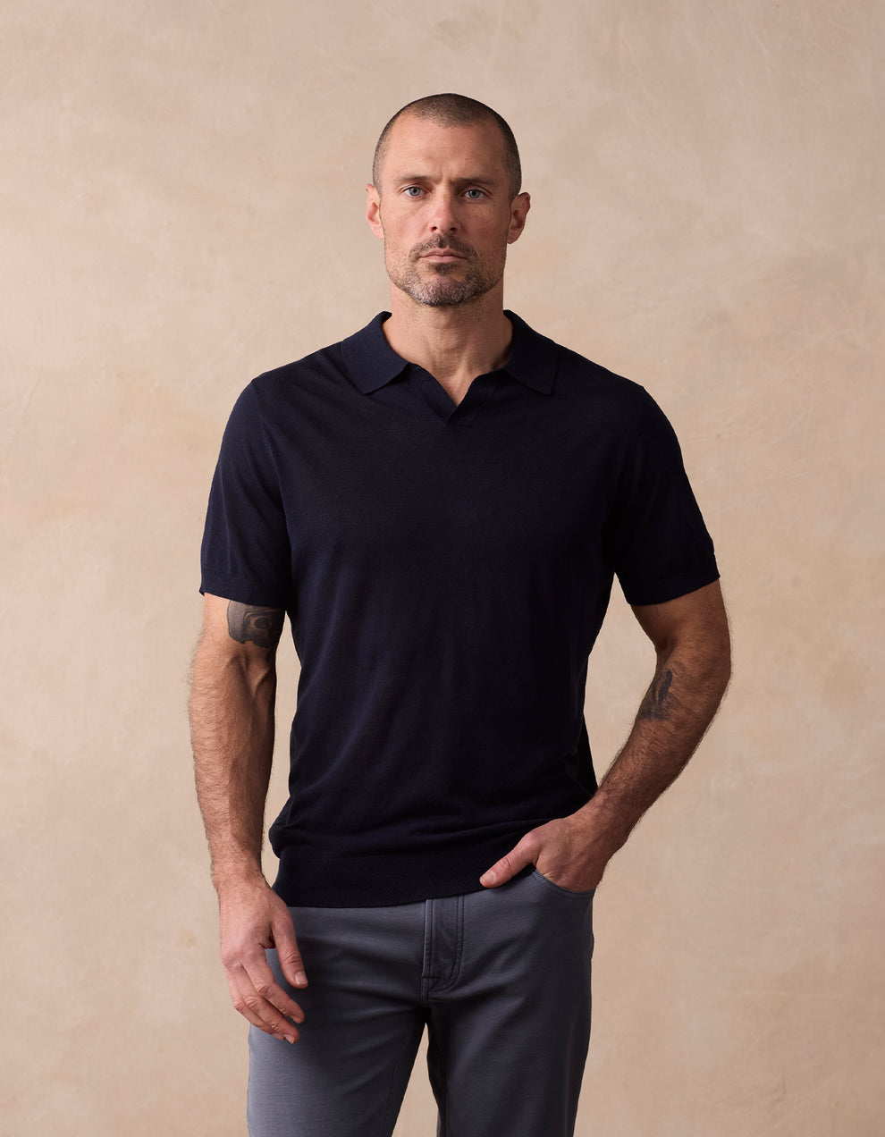 Summer Linen-Blend Polo in Navy – The Normal Brand