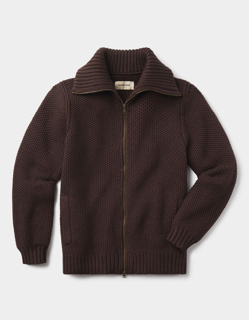 Waffle Sweater Jacket in Dark Brown – The Normal Brand