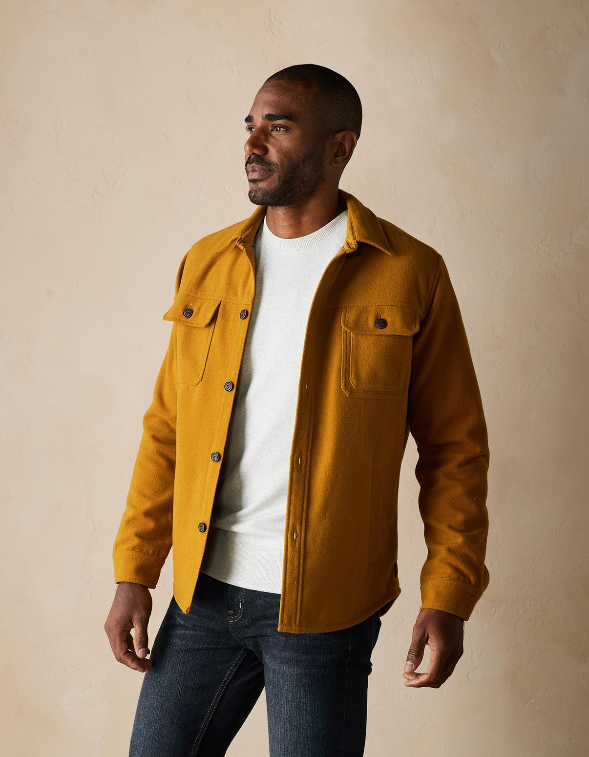 Brightside Flannel Lined Workwear Jacket in Gold – The Normal Brand