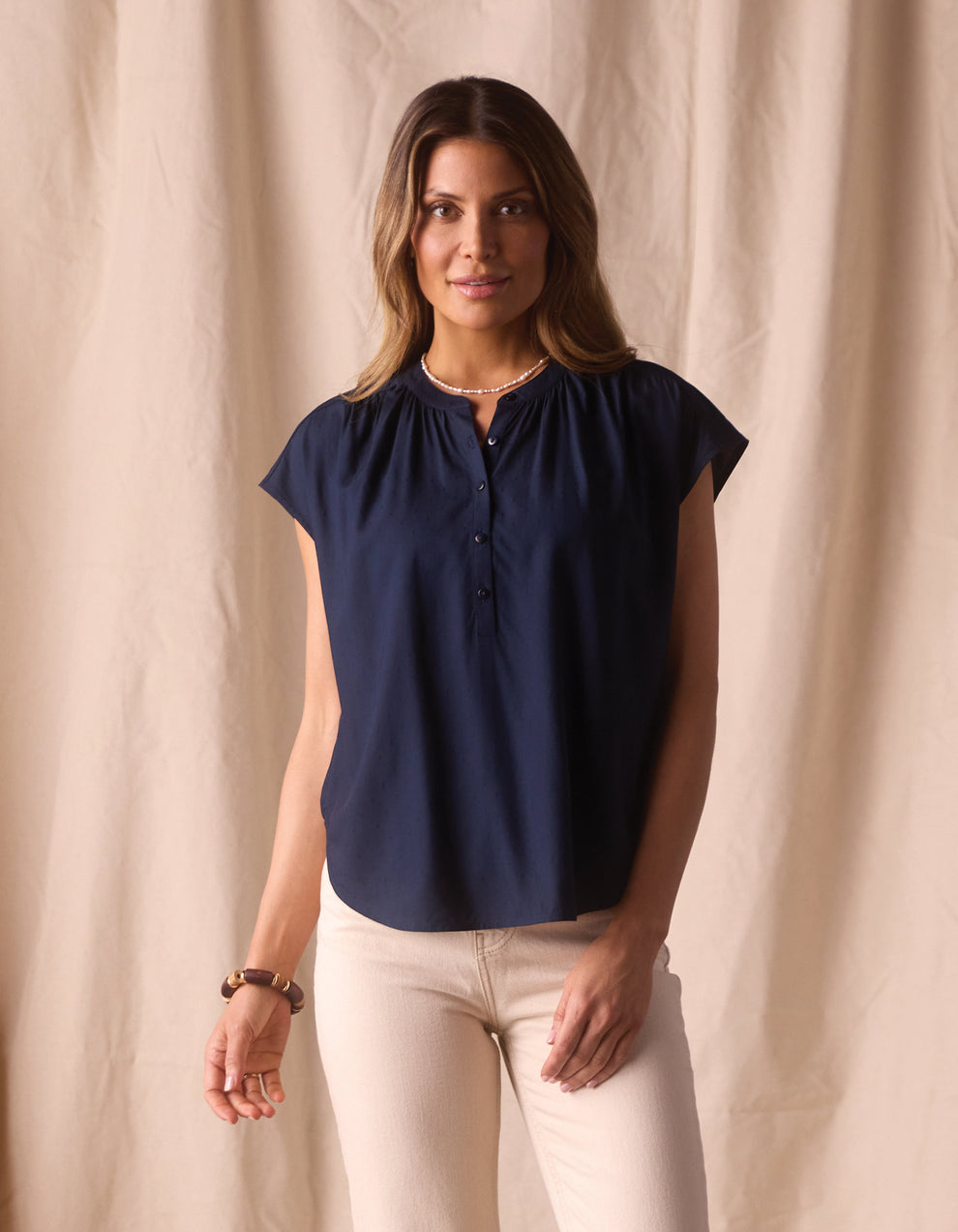 Estella Blouse in Normal Navy – The Normal Brand