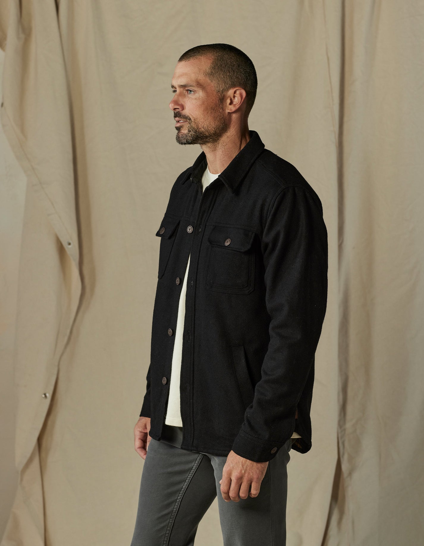 Brightside Flannel Lined Workwear Jacket in Black – The Normal Brand