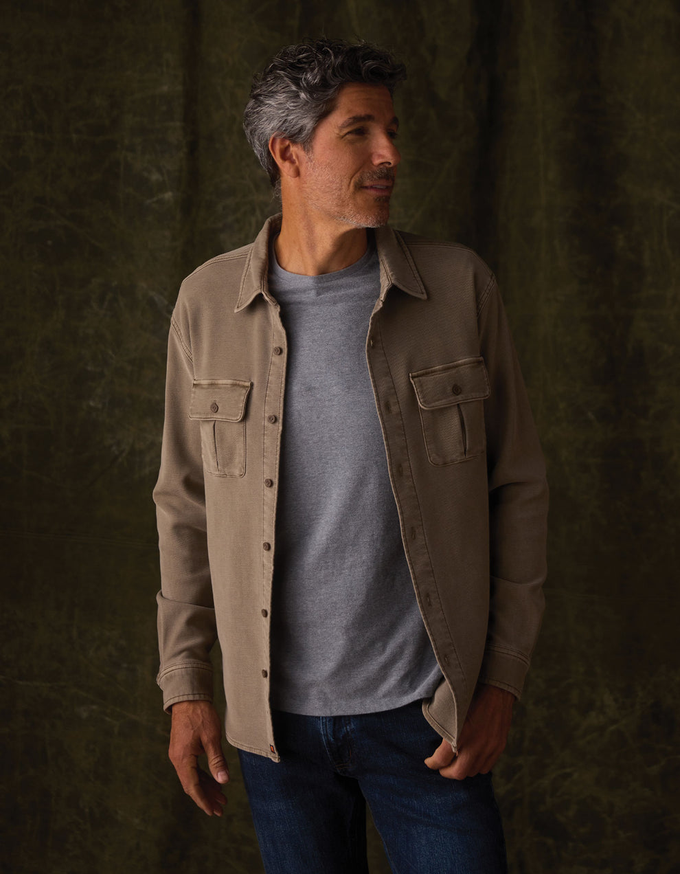 Comfort Terry Shirt Jacket in Taupe – The Normal Brand