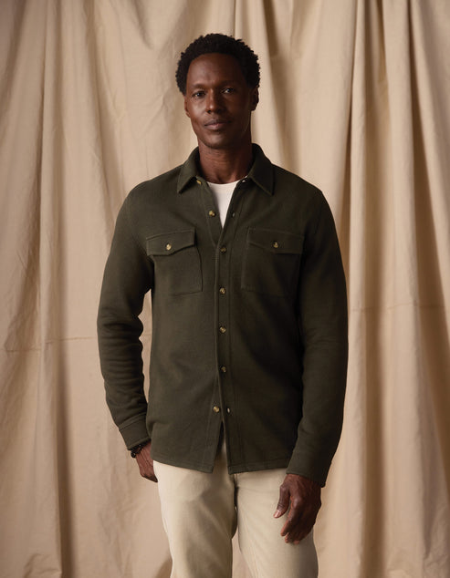 Looped Terry Button Up in Alpine – The Normal Brand