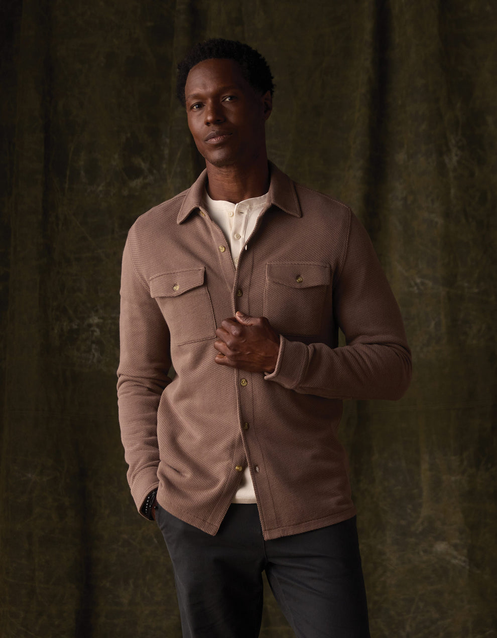 Looped Terry Button Up in Cedar – The Normal Brand