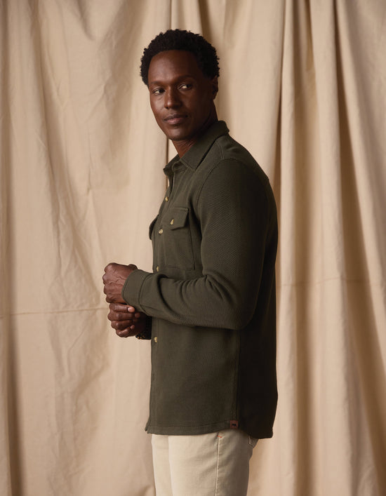 Looped Terry Button Up in Alpine – The Normal Brand