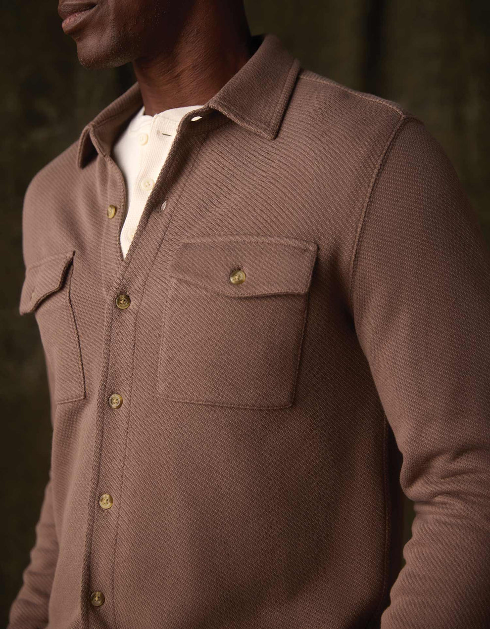Looped Terry Button Up in Cedar – The Normal Brand